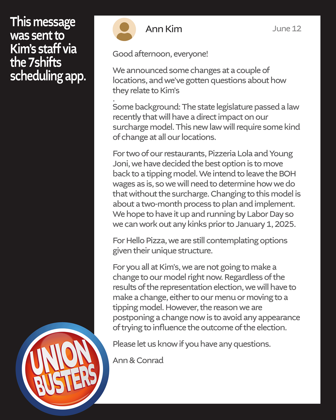 How to Union Bust: A campaign of union busting by restaurateur Ann Kim ...